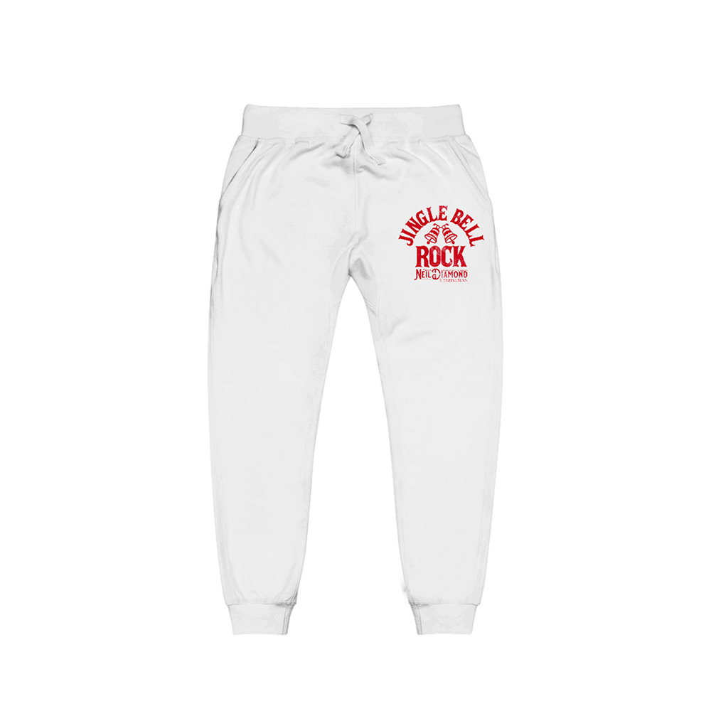 Jingle Bell Rock White Sweatpants - Neil Diamond Official Store